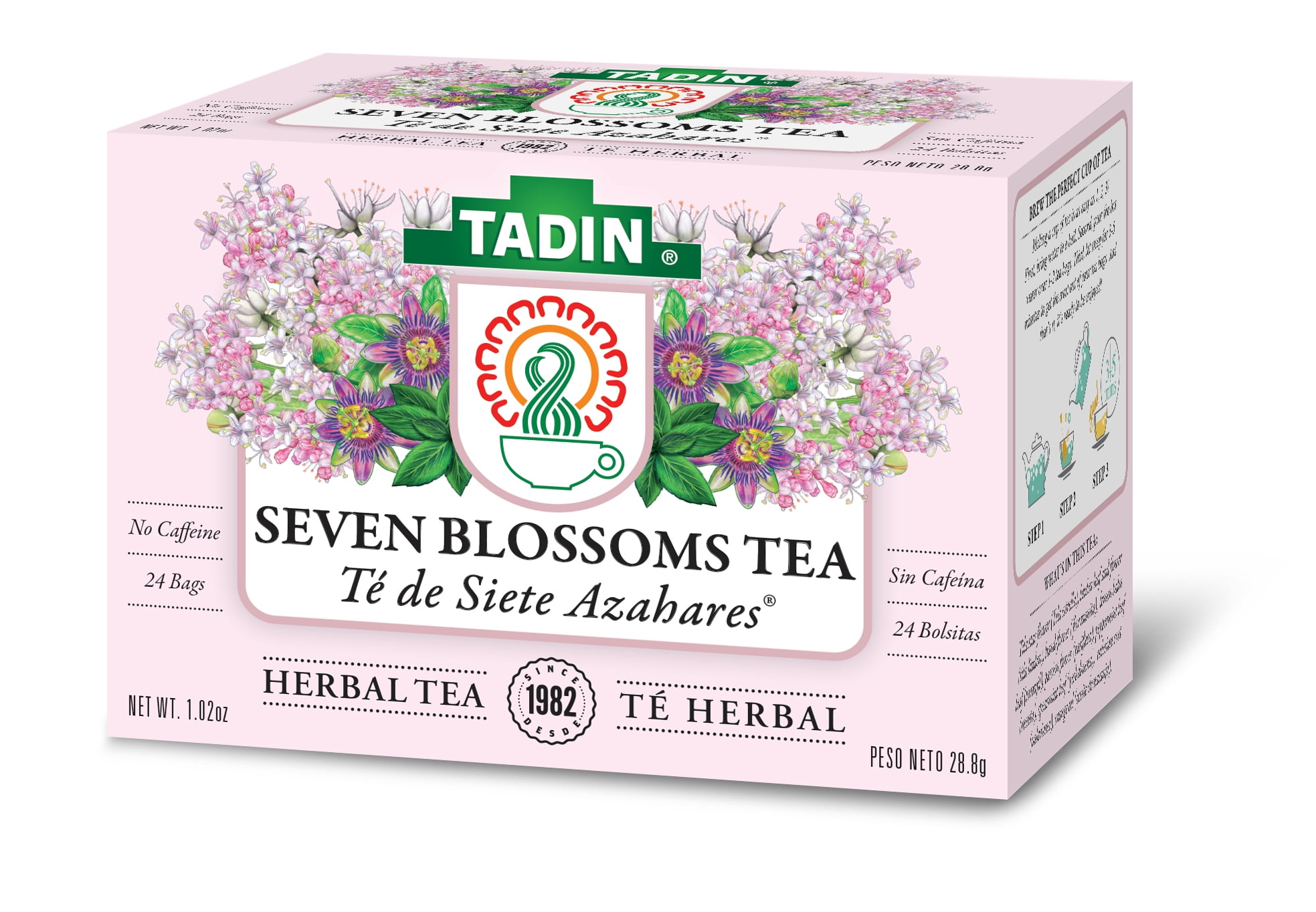 TADIN Seven Blossoms Herbal Tea, Floral Flavor, 24 Count Herbal Tea ...