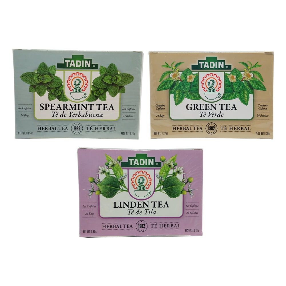 Tadin Variety Tea Pack. Linden Tea. 24 Bags, Spearmint Tea. 24 Bags and ...
