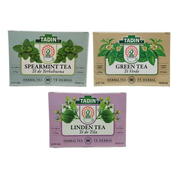 Tadin Variety Tea Pack. Linden Tea. 24 Bags, Spearmint Tea. 24 Bags and ...