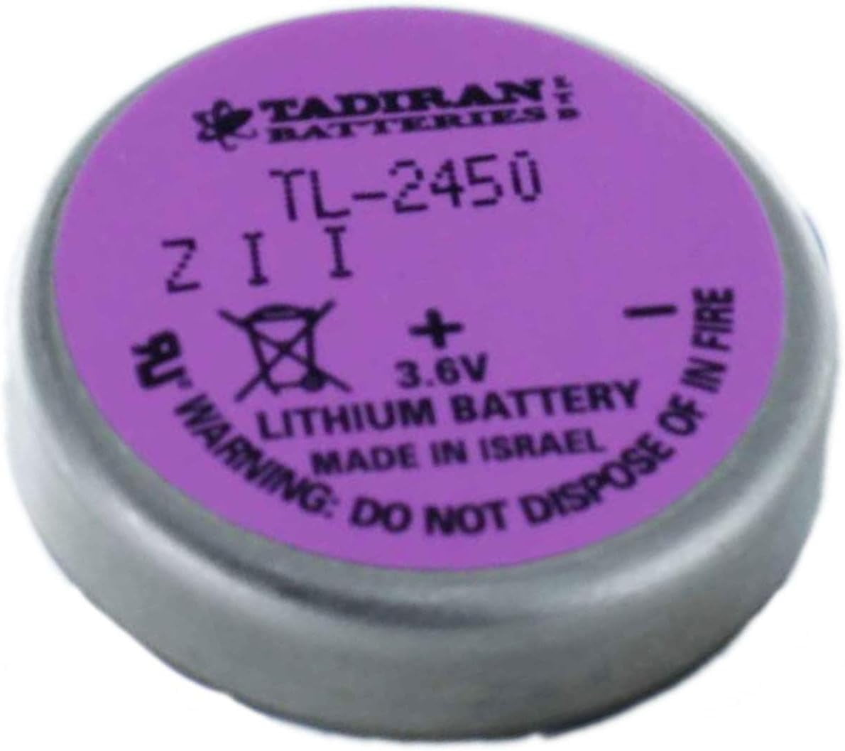 Tadiran 2 x TL-2450/P 3.6V 0.55 Ah Lithium Battery w/PC Pins - Walmart.com