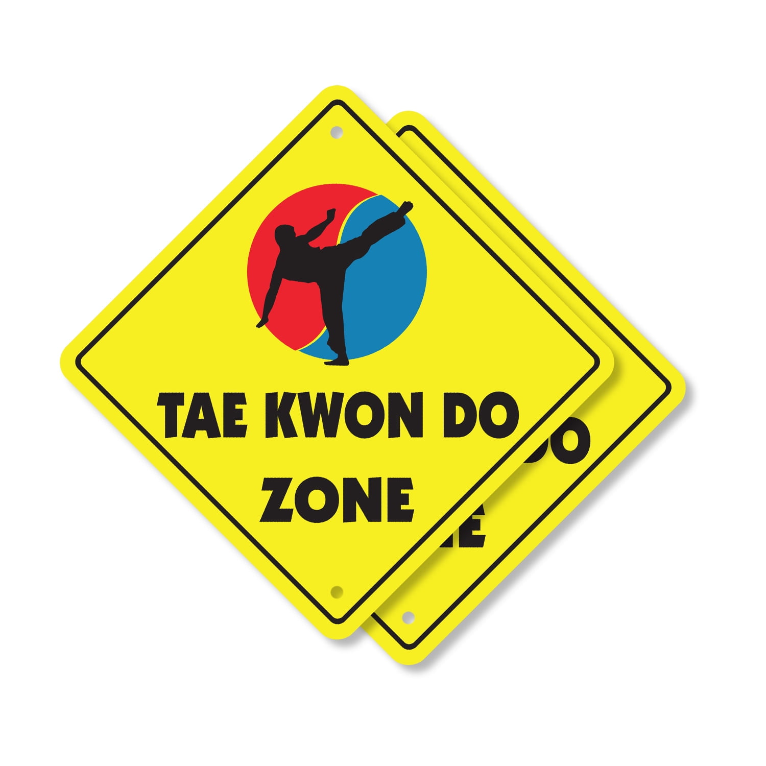 Tae Kwon Do (2 Pack) Plastic Crossing Sign - 12 Inch X 12 Inch Xing ...