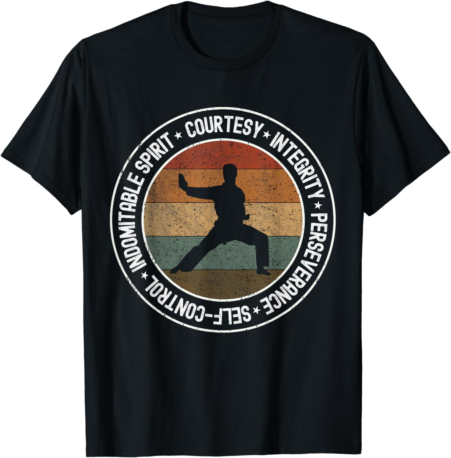 Taekwondo Karate 5 Tenets Martial Arts Uniform Kids Mens T-Shirt ...