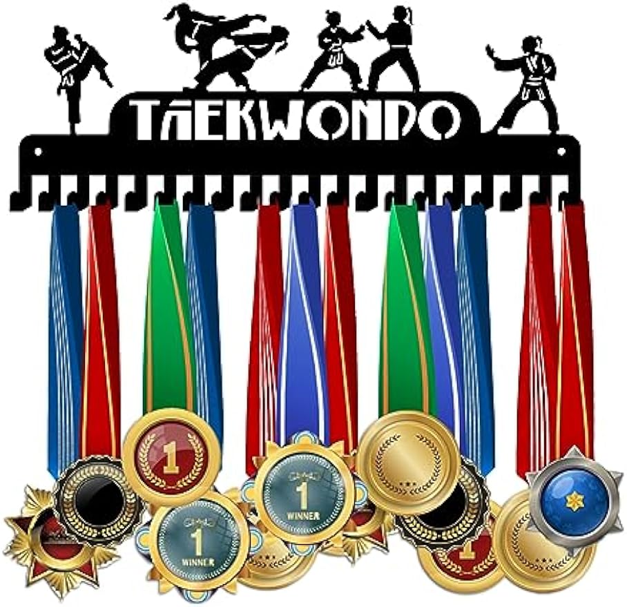 Taekwondo Medal Hanger Display 20 Hooks Medal Holder Rack Wall Mount ...