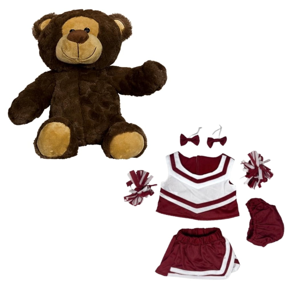 New Taffy the Bear 8-Inch Stuffed Toy in Maroon and White Cheerleader ...