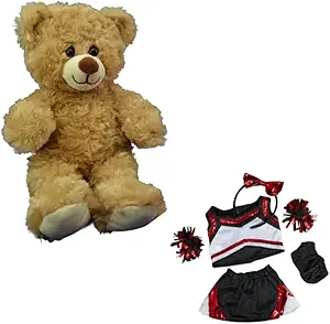 New Taffy the Brown Bear 8-inch Stuffed Toy in Metallic Red & Black ...