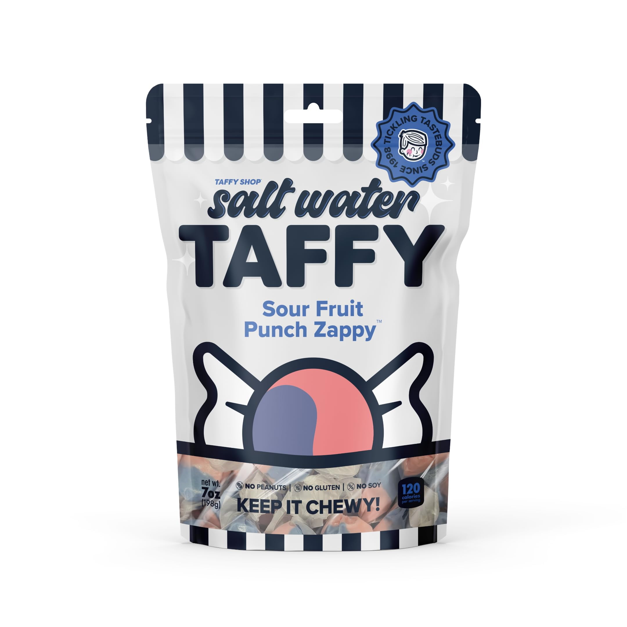 Taffy Shop Sour Fruit Punch Zappy Salt Water Taffy – Assorted Gourmet ...