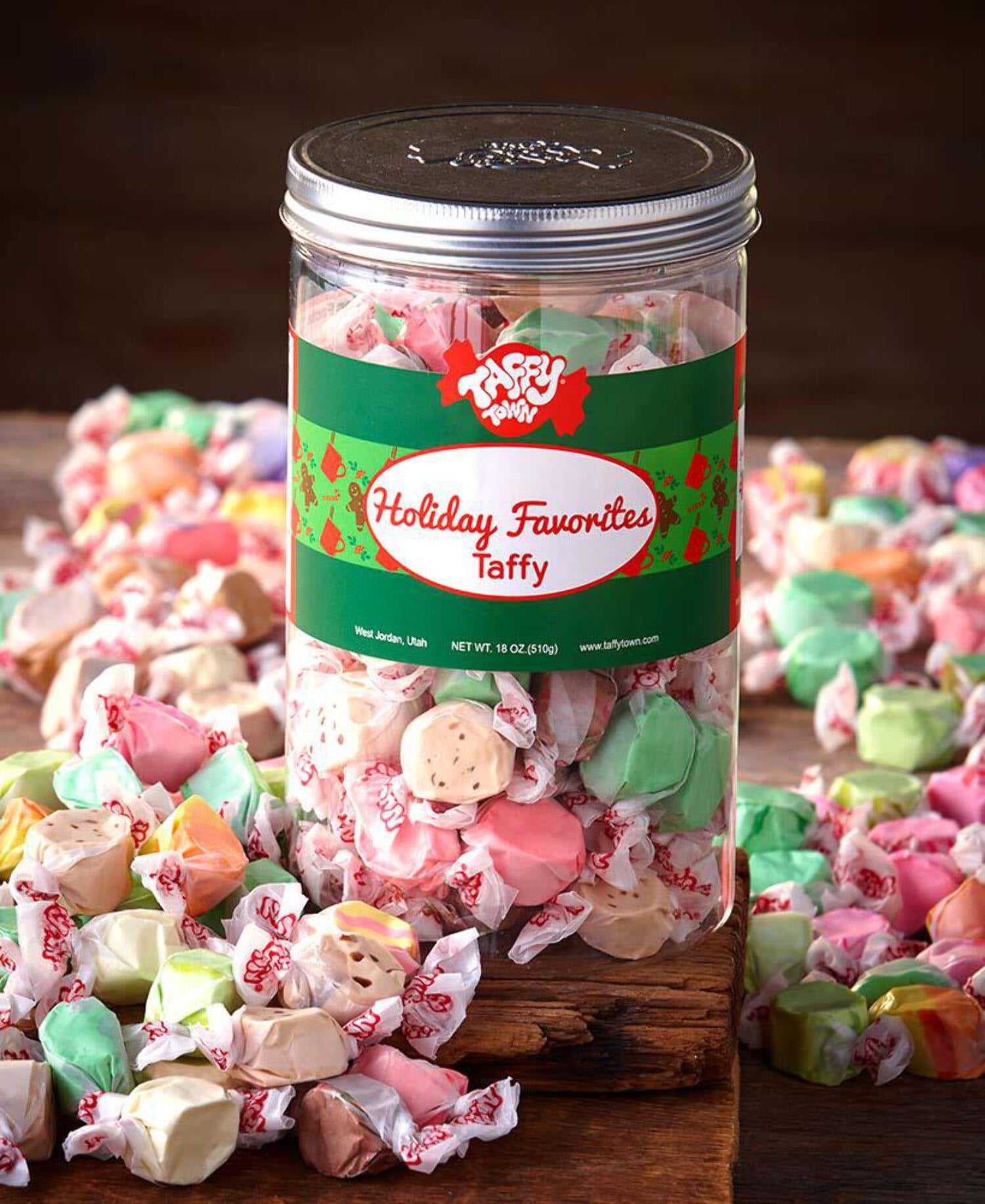 Taffy Town Holiday Favorites Salt Water Taffy Canister, 18 oz ...