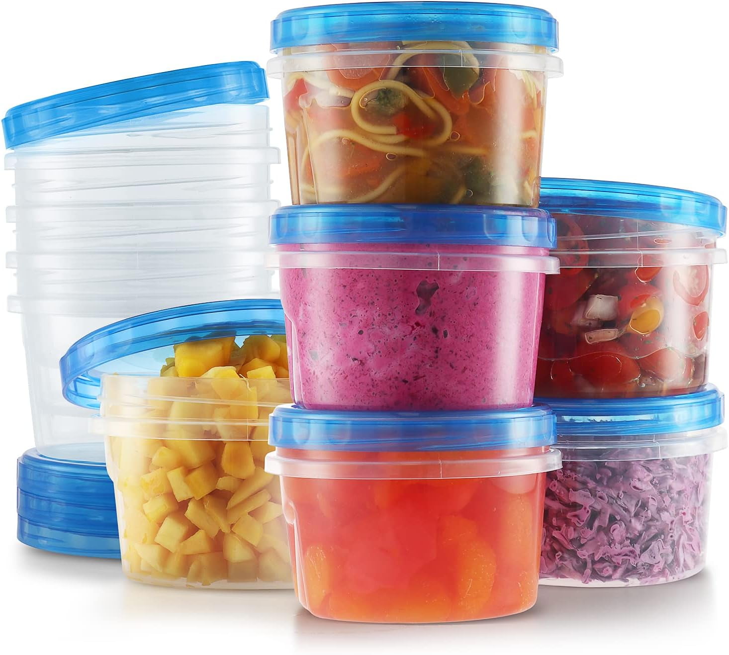 Tafura Twist Top Soup Storage Containers with Lids [16 Oz - 10 Pack ...