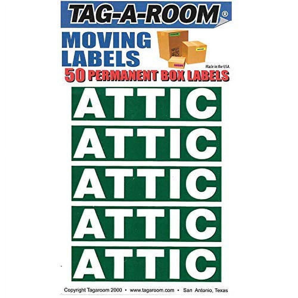 Tag-A-Room Attic Color Coded Moving Labels (50 Count), Moving Supplies ...