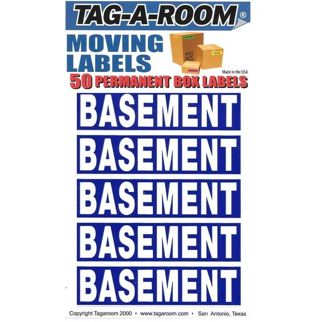 Tag-A-Room Basement Color Coded Moving Labels (50 Count), Moving ...