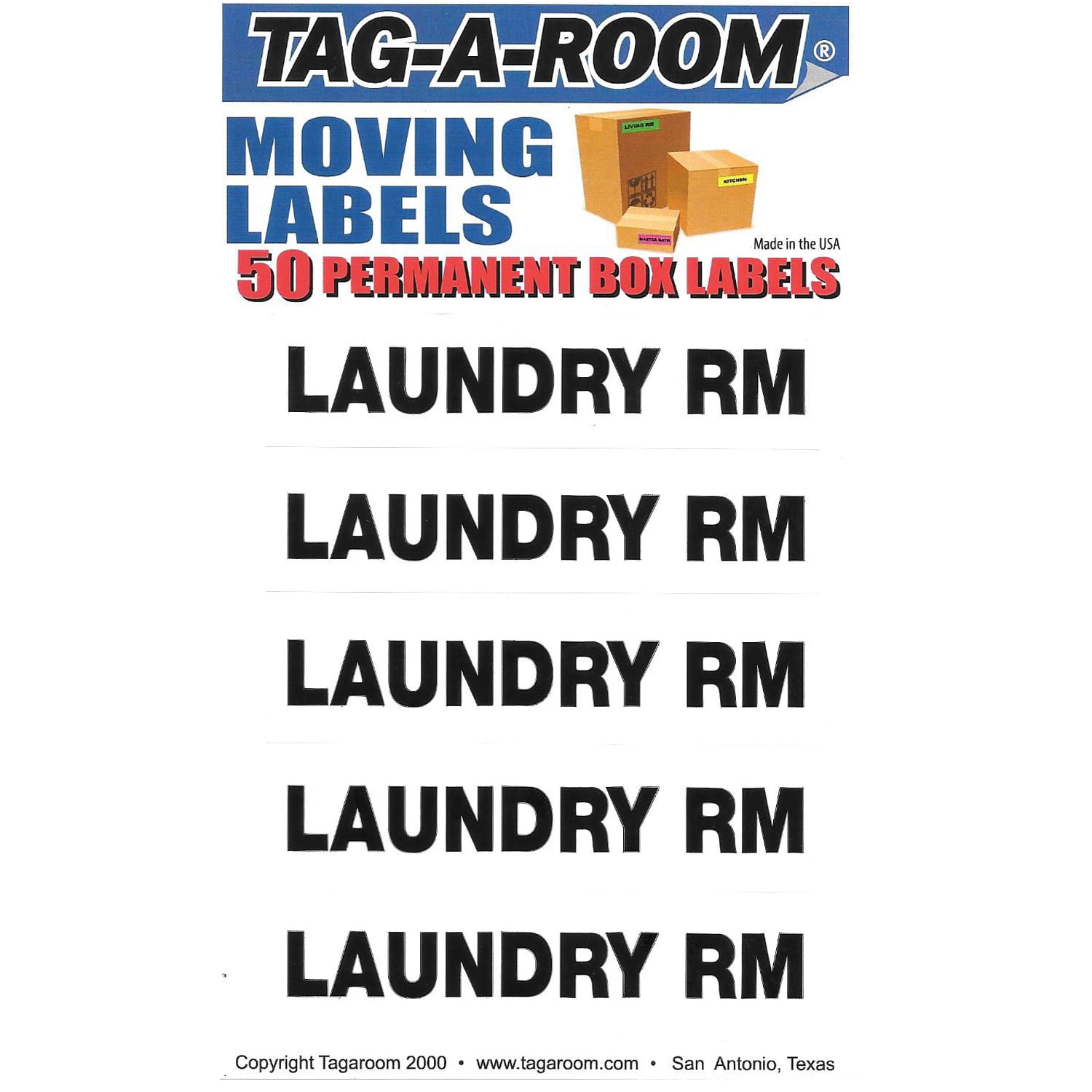 Tag-A-Room Color Coded Home Moving Box Labels Stickers (Laundry Room ...