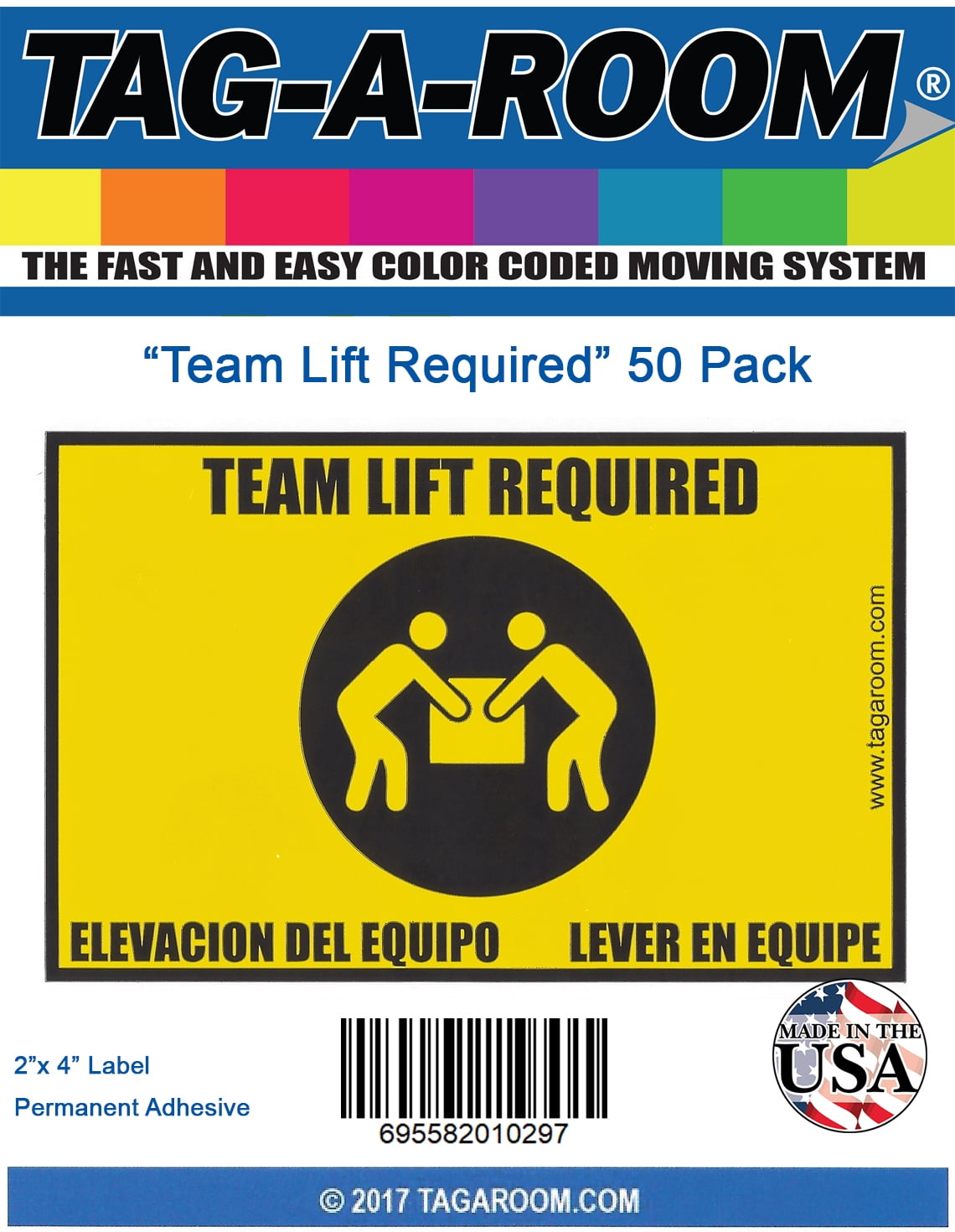 Tag-A-Room Moving Alert Box Labels Stickers (Team Lift), Permanent ...