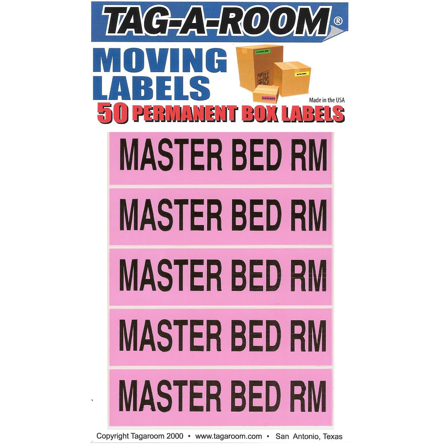 Tag-A-Room Moving Box Labels (Master Bedroom), Permanent Adhesive 50 ...