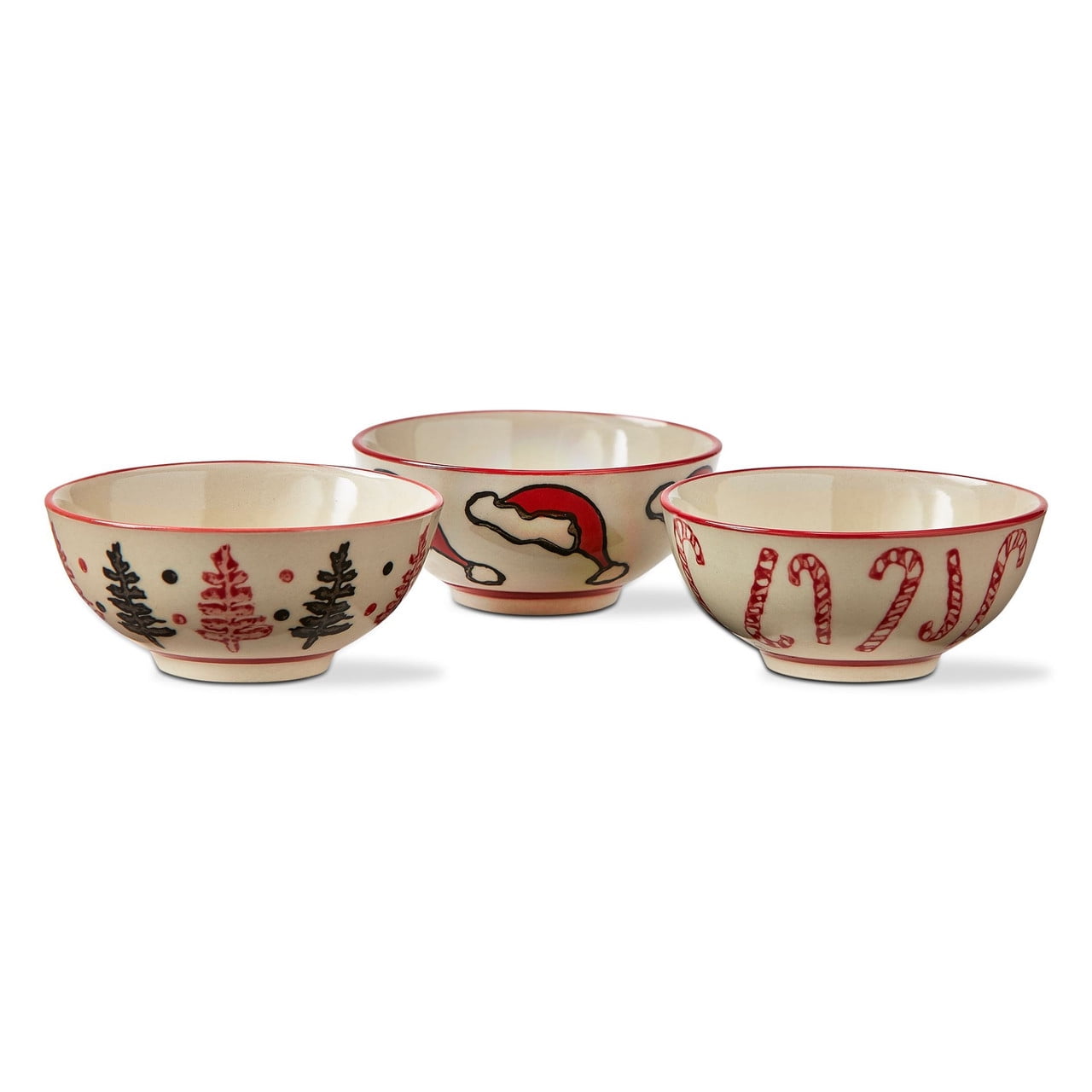 Tag Dancing Santa Dip Bowl - Set Of Three Bowls 1.5 Inch, Ceramic ...