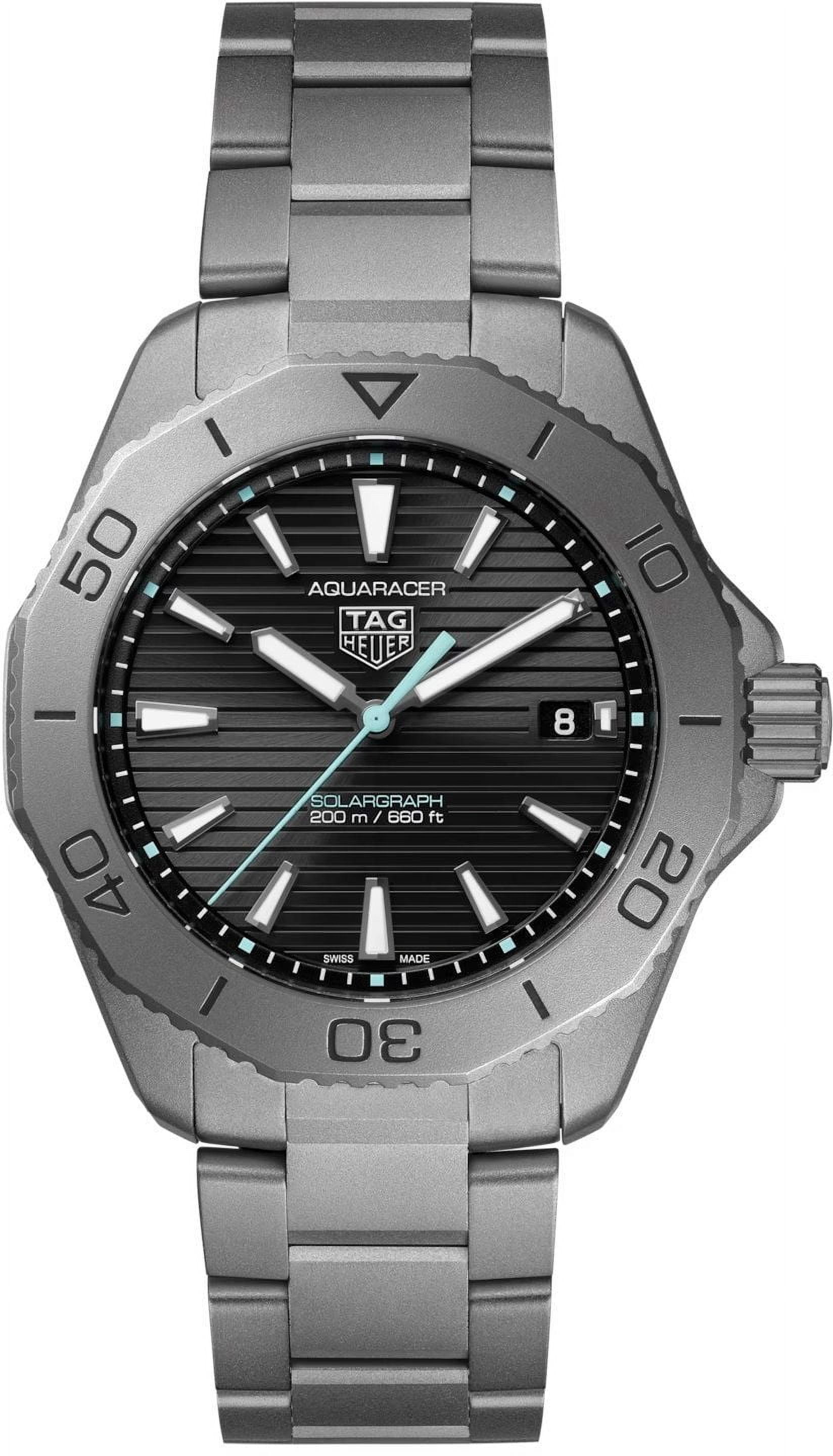 Tag Heuer Aquaracer Solargraph Black Dial Ultra Light Titanium Men's ...
