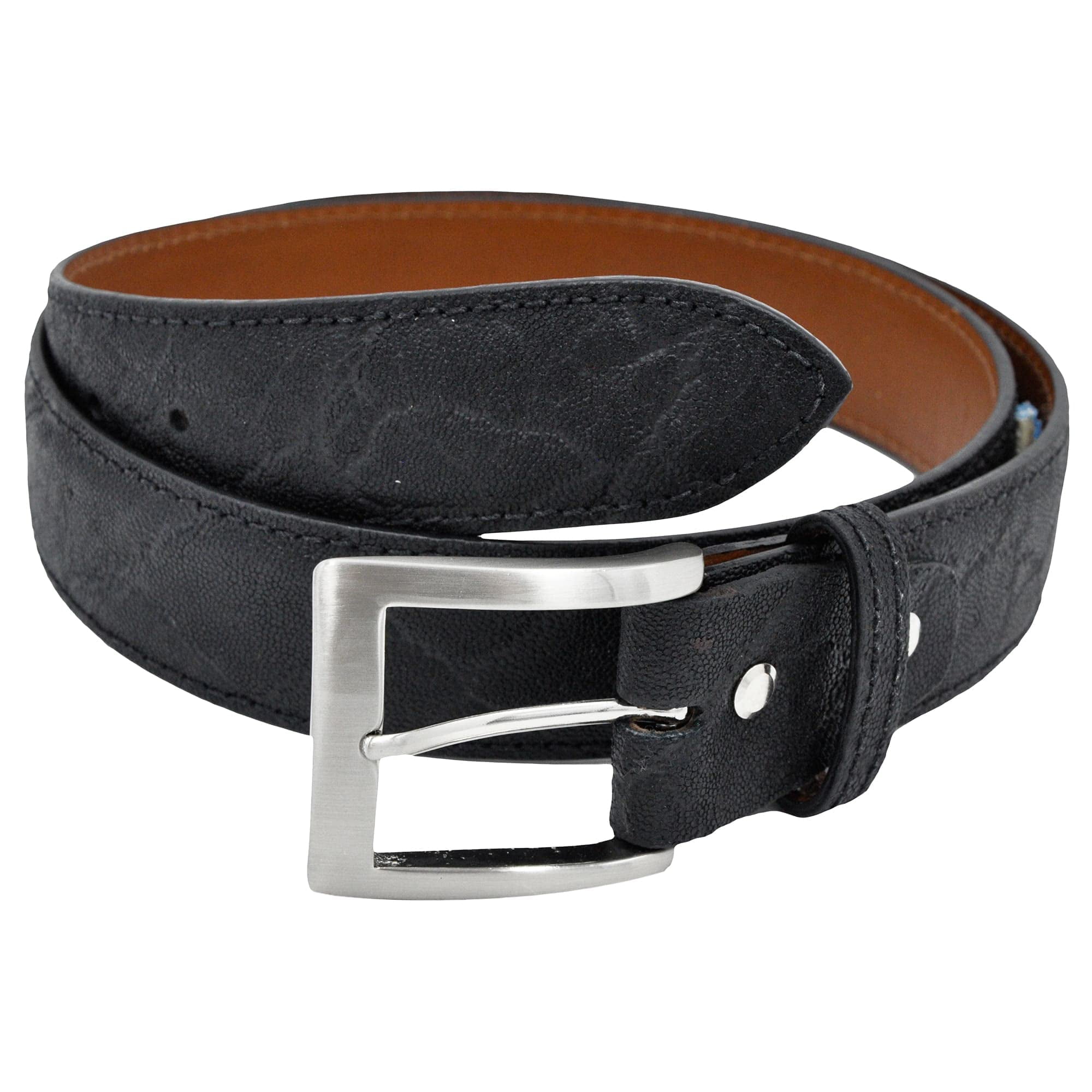 Tag Safari Elephant Skin Belt Genuine Leather Belt, Brass Buckle Fully ...