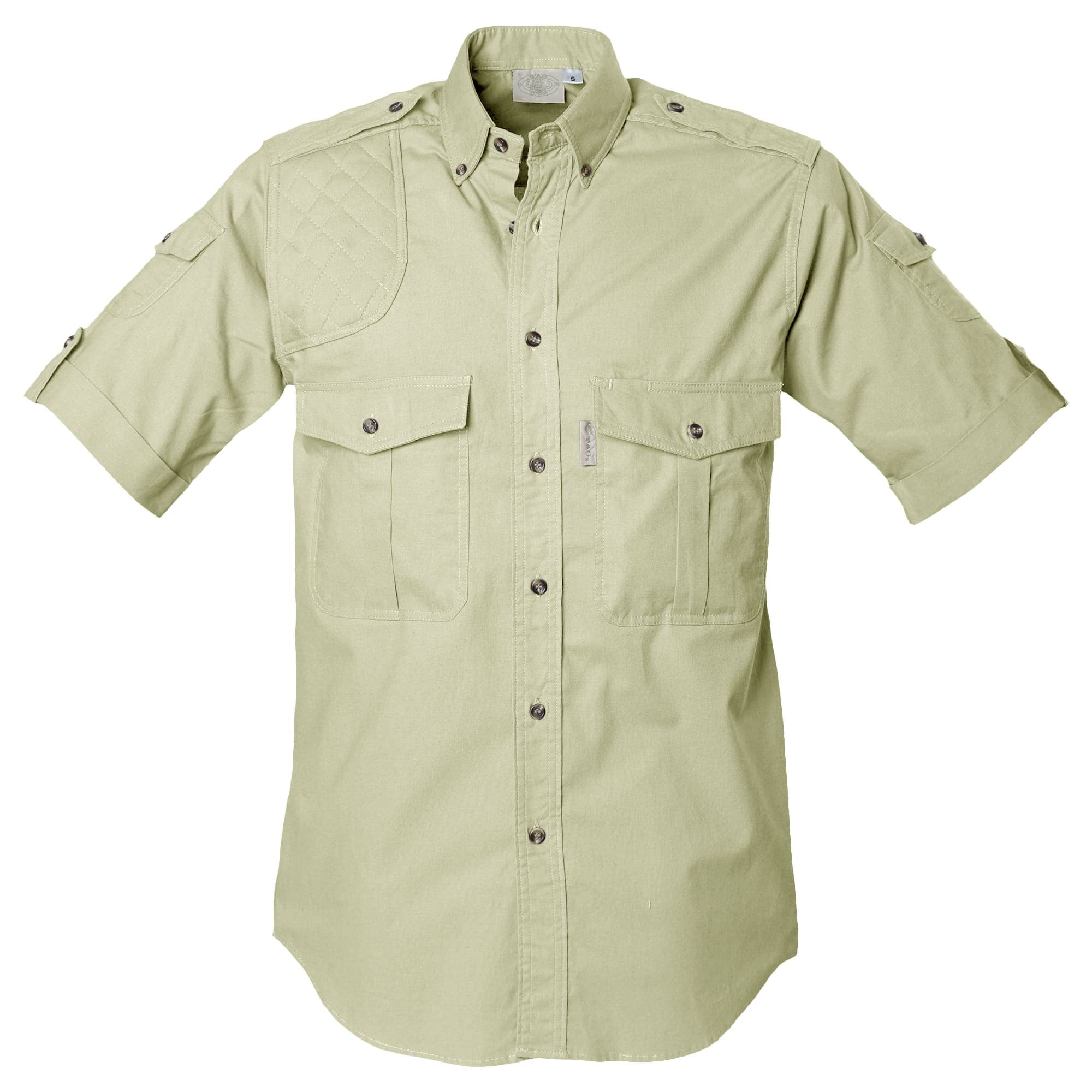 Tag Safari Shooter Shirt for Men Short Sleeve, 100% Cotton, Sun ...