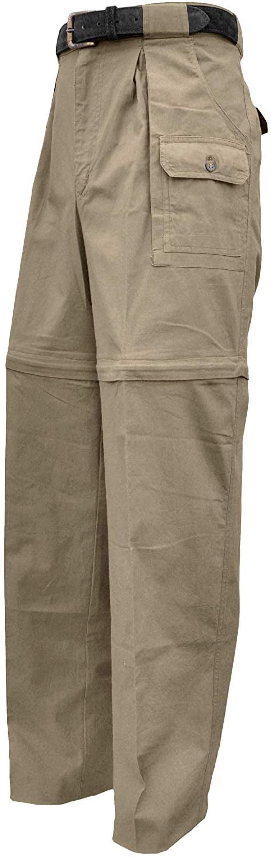 TAG Safari Zambezi Convertible Pants for Men, 100% Cotton Khaki Size 34 ...
