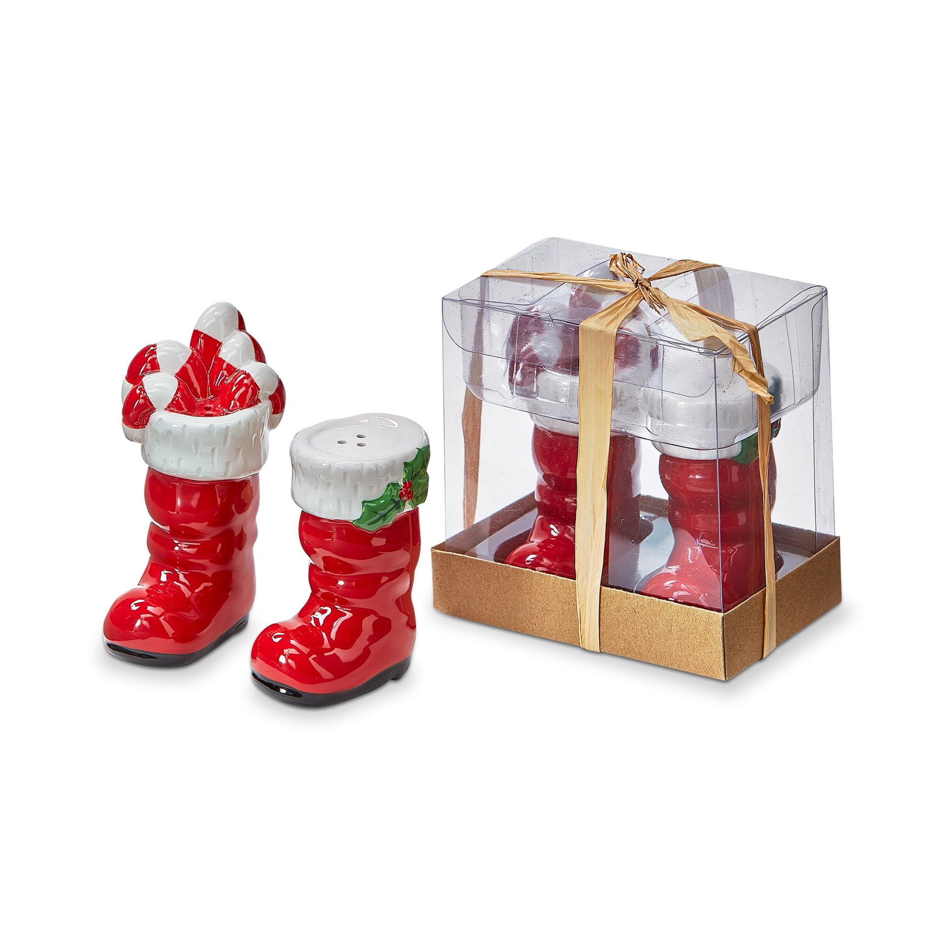 Tag 3.75In Santa Boots S & P Shakers, Earthenware, Christmas Candy ...