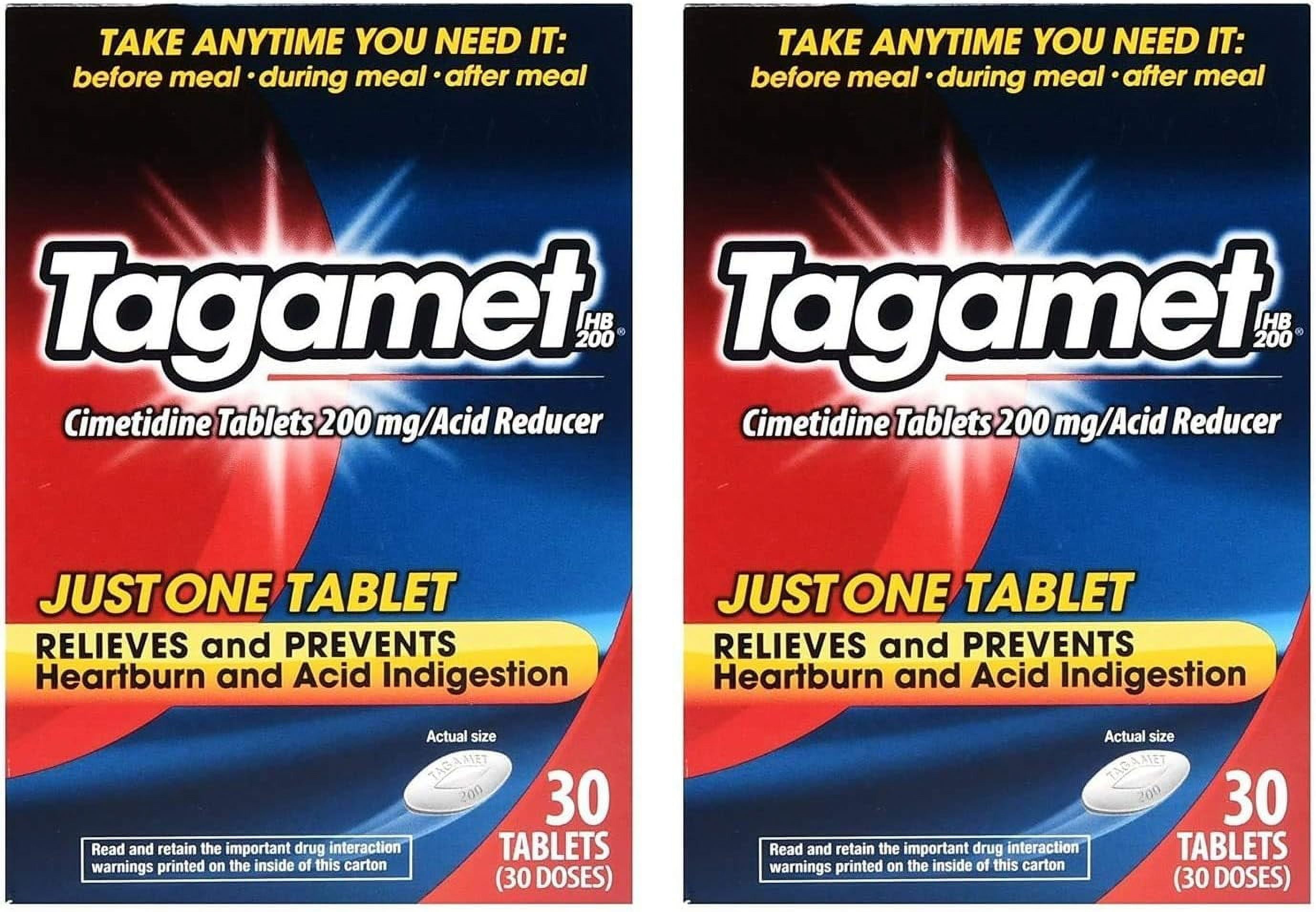 Tagamet HB 200 mg Cimetidine Acid Reducer and Heartburn Relief, 30 ...