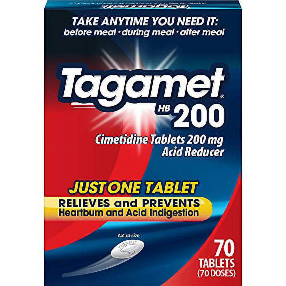 Tagamet HB 200mg Antacid Tablets, Cimetidine Acid Reducer for Heartburn ...