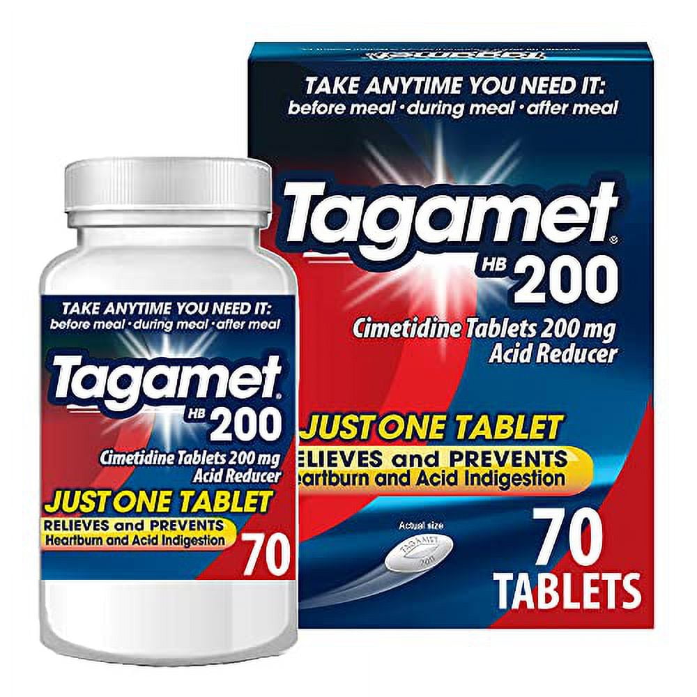 Tagamet HB 200 mg Cimetidine Acid Reducer and Heartburn Relief, 70 ...