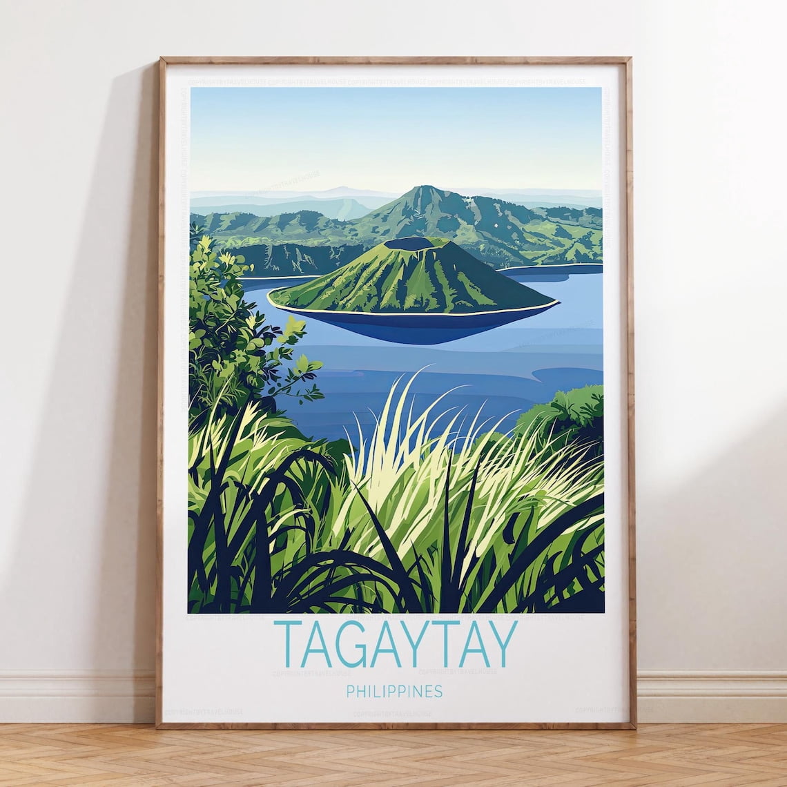 Tagaytay Philippines Tropical Landscape Print, Unframed Canvas Size ...