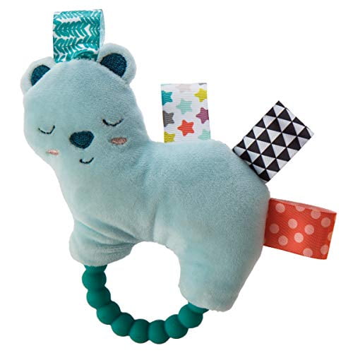 Taggies Original Shake & Teethe Baby Teether Rattle, 5-Inches, Arctic ...