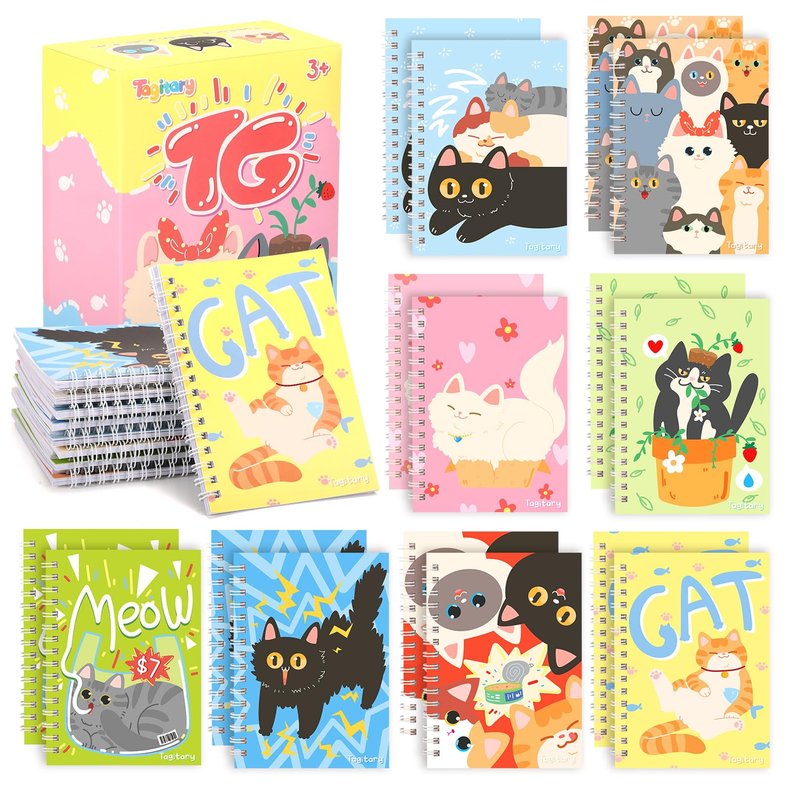 Tagitary Mini Notepads Style Journal BSL1 Notebooks,5.7X4 INCH Themed Party Favors,16 PCS Small ...