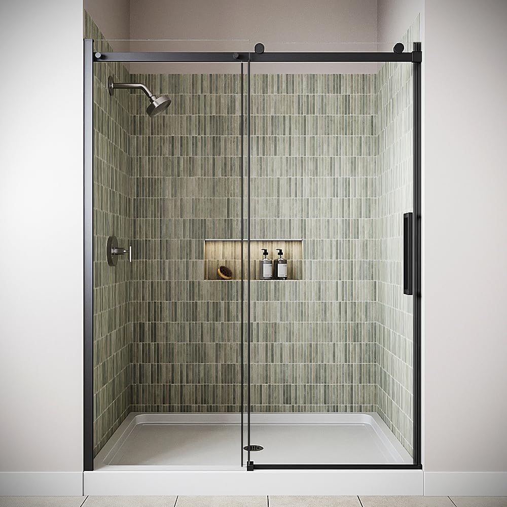 Tagliamento 60'' x 76'' Semi-Frameless Sliding Shower Door with ...