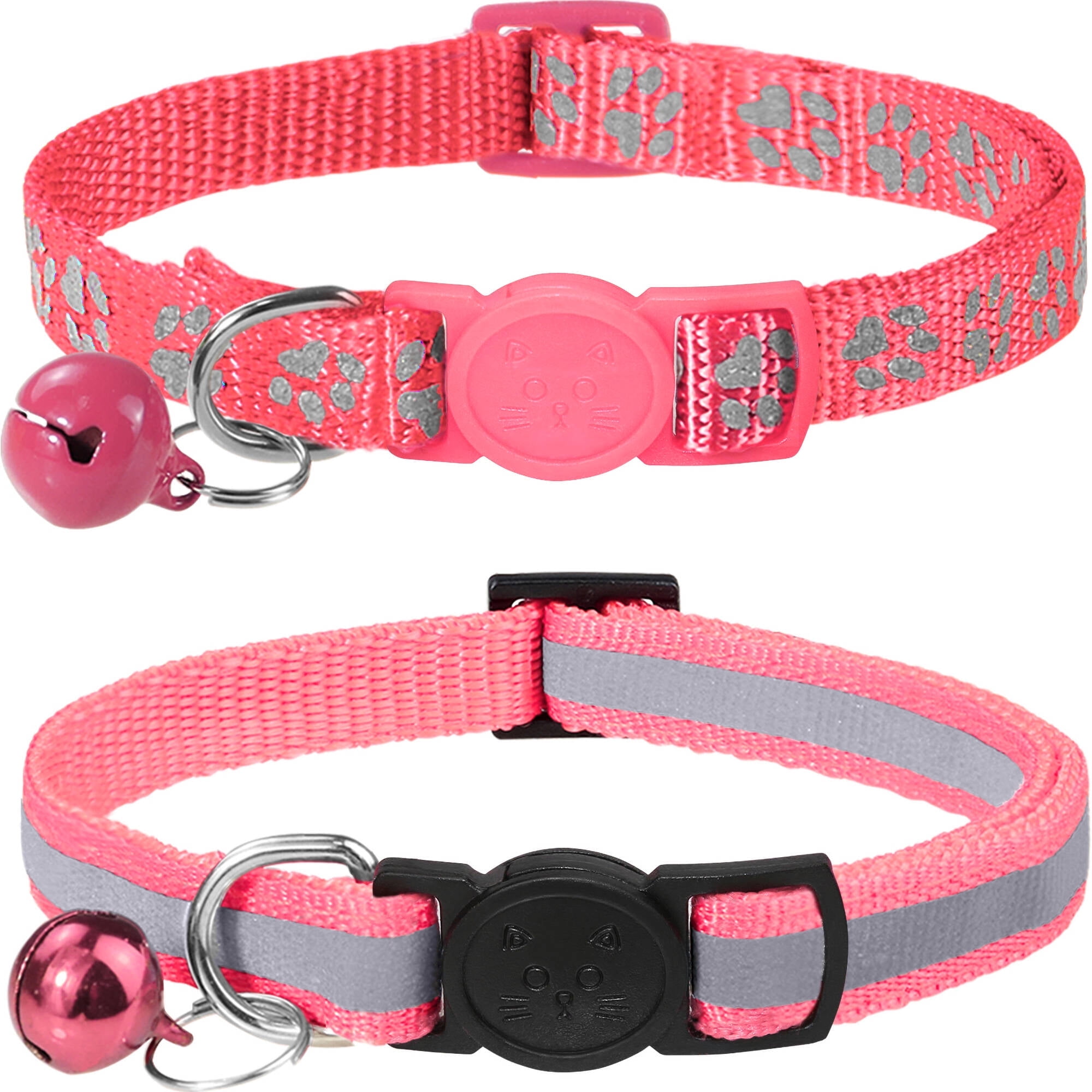 "Taglory Pink Kitten Collar 2 Pack with Bell, Breakaway Reflective ...