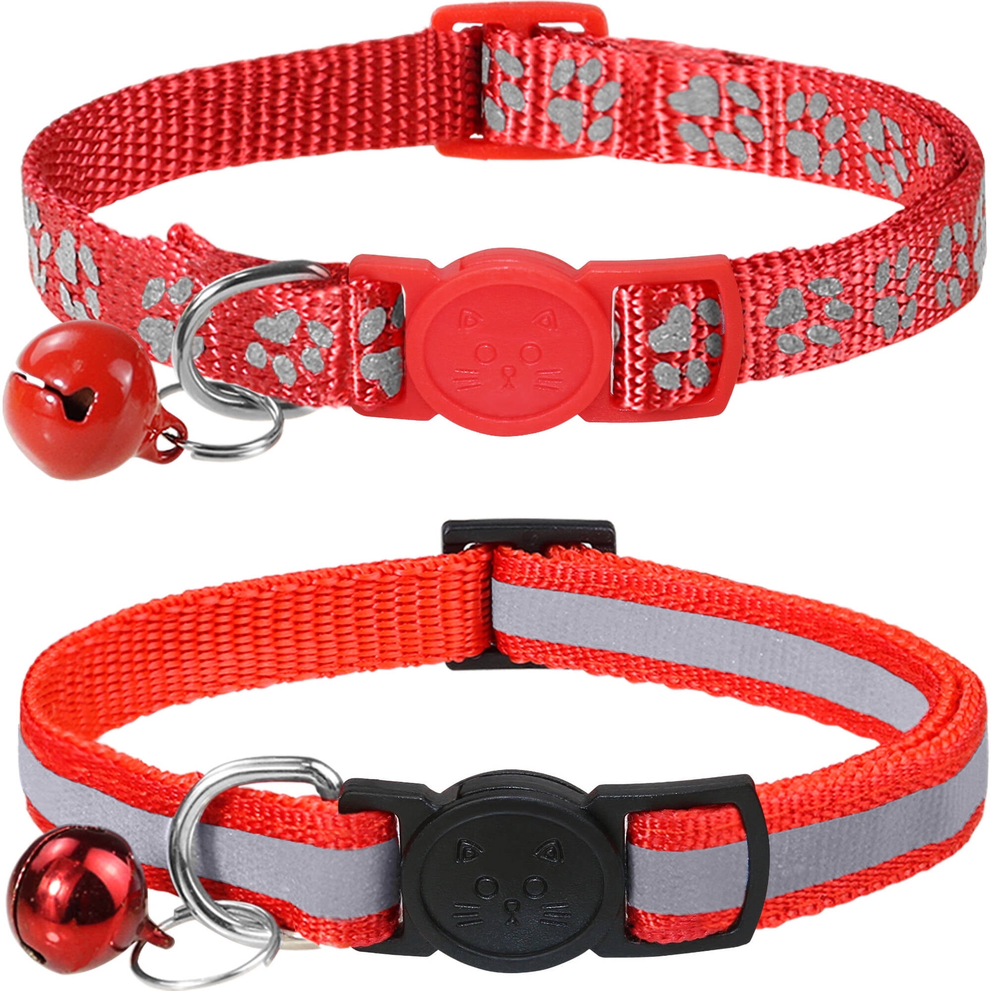 "Taglory Red Kitten Collar Pack of 2, Breakaway Reflective, Adjustable ...