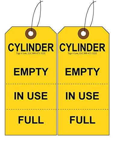 Tags 4 Less - (Empty/Full/Status) Cylinder Tag - Reinforced Hole, Thick ...