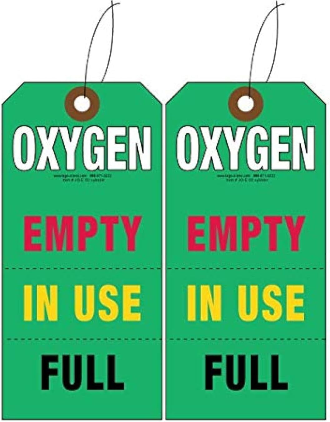 Tags 4 Less Oxygen Cylinder Status Hang Tags - 3/4” x 5-3/4” Hanging ...
