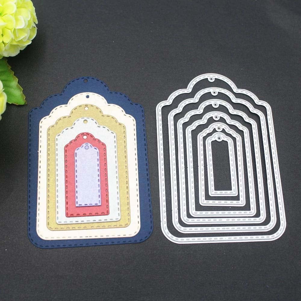 Tags Metal Die Cuts, Stitched Tag Set Cutting Dies for DIY Scrapbooking ...
