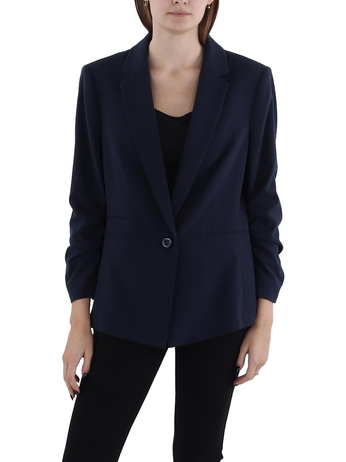 Tahari ASL Womens Knit Long Sleeves One-Button Blazer - Walmart.com