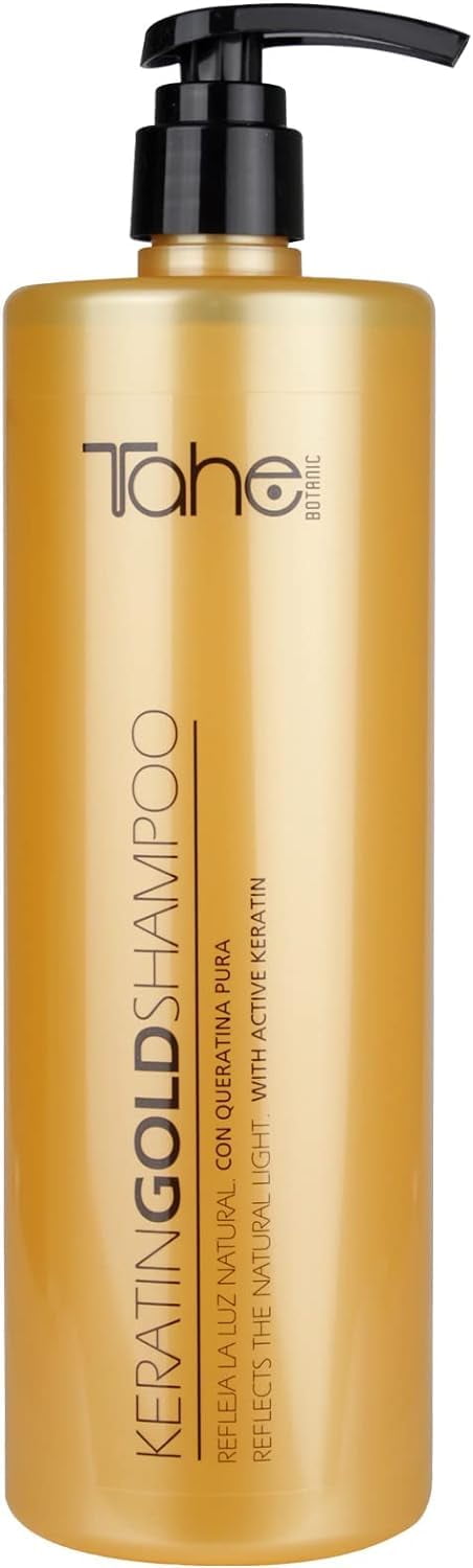 Tahe Keratin Gold Shampoo with Pure Keratin and Liquid Gold for Extra ...