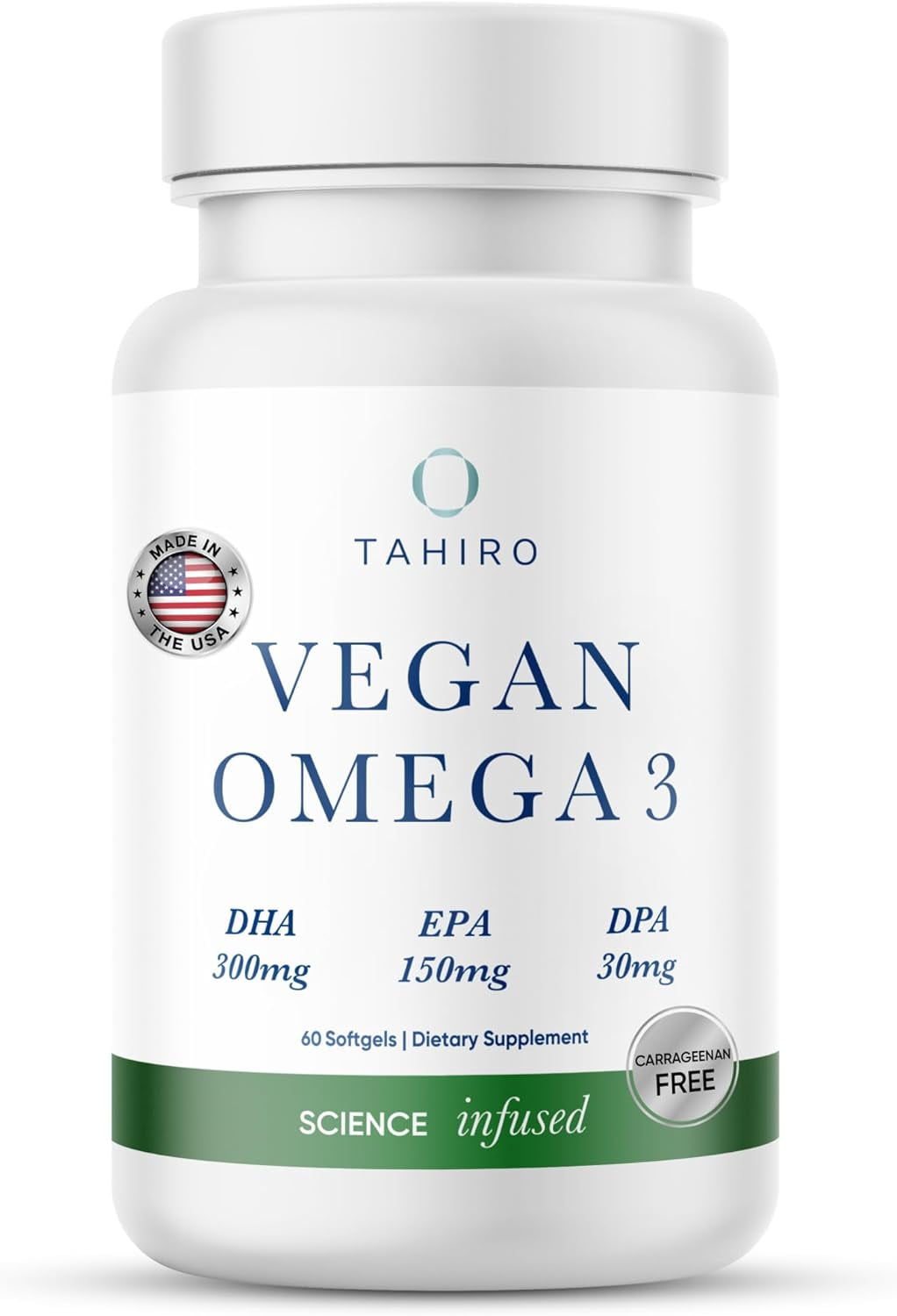 Tahiro Vegan Omega-3 Softgels. Serving Size 1000mg Includes DPA , DHA & EPA Plant Based ...