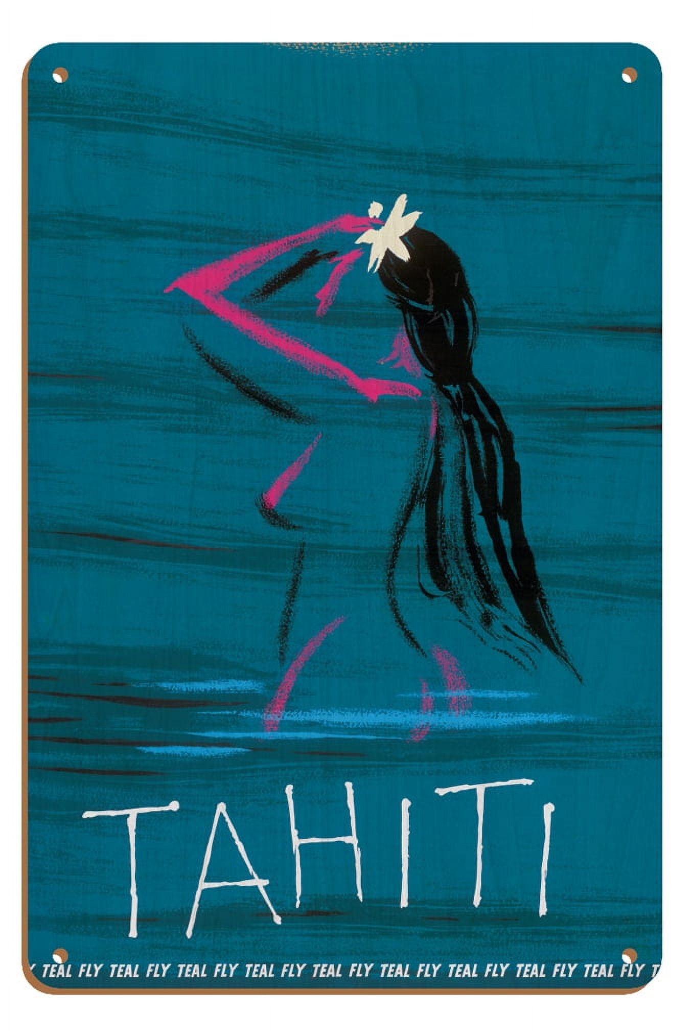 Tahiti - Figure Tahitian Girl - Fly Teal (Tasman Empire Airways Limited ...