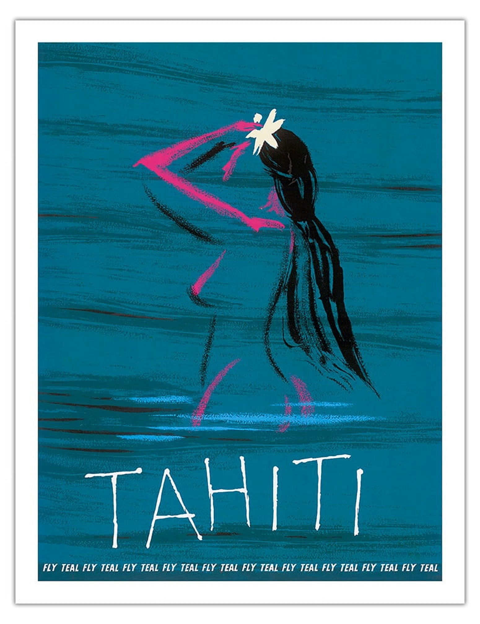 Tahiti - Figure Tahitian Girl - Fly Teal (Tasman Empire Airways Limited ...