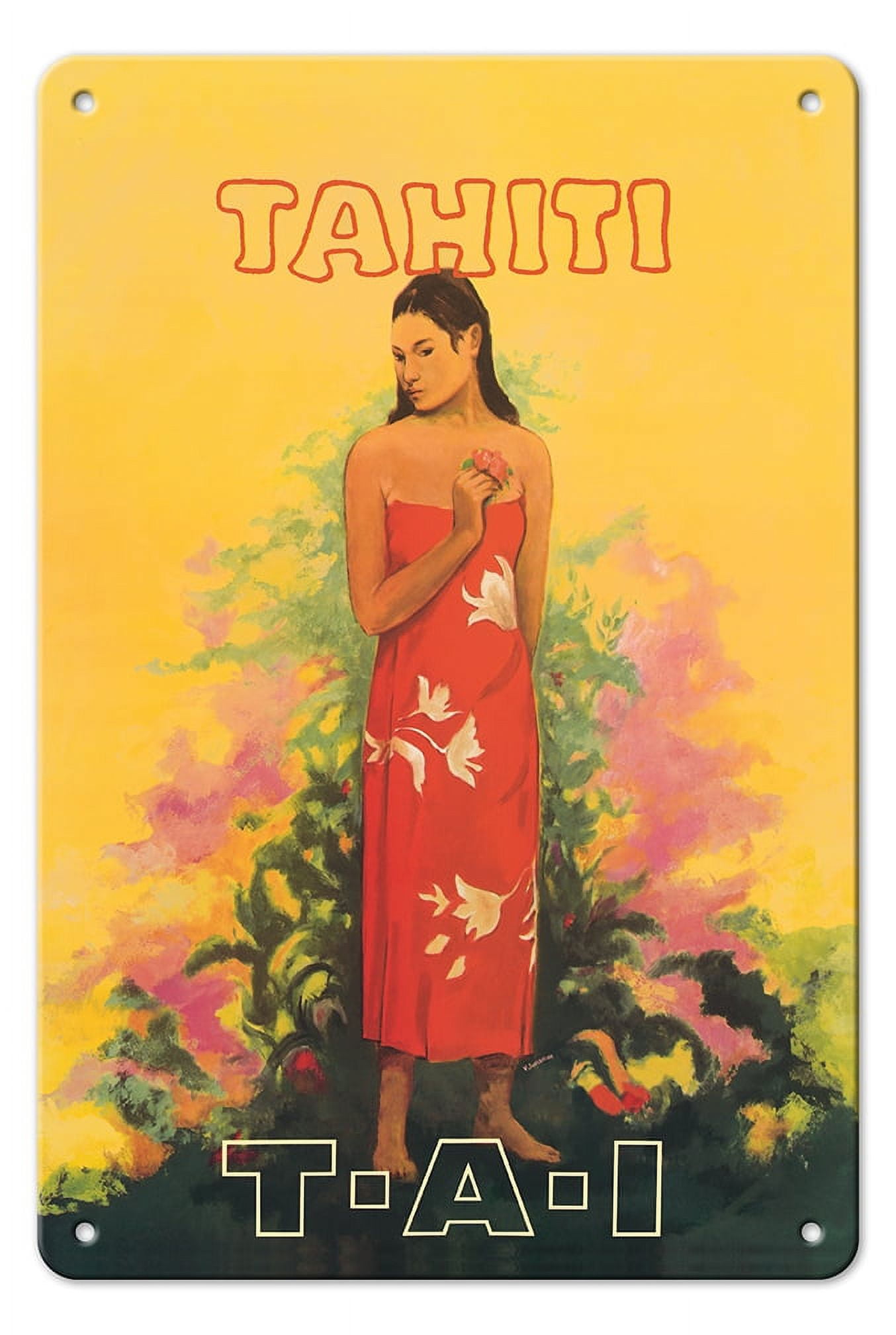Tahiti French Polynesia - Tahitian Beauty - TAI Airlines - Vintage ...
