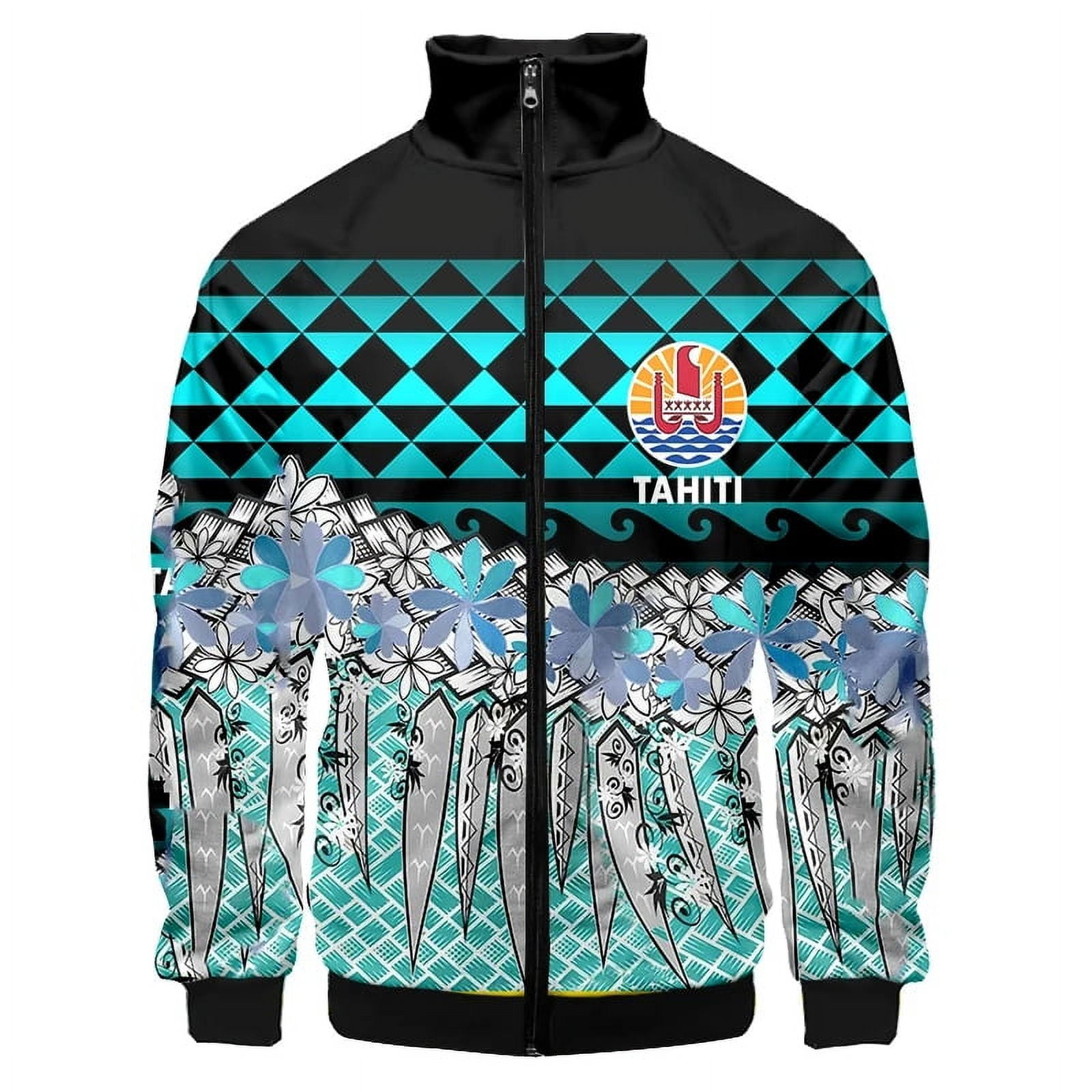 Tahiti Polynesia High Neck 3D Jacket Men 2024 Spring Hawaiian Style ...