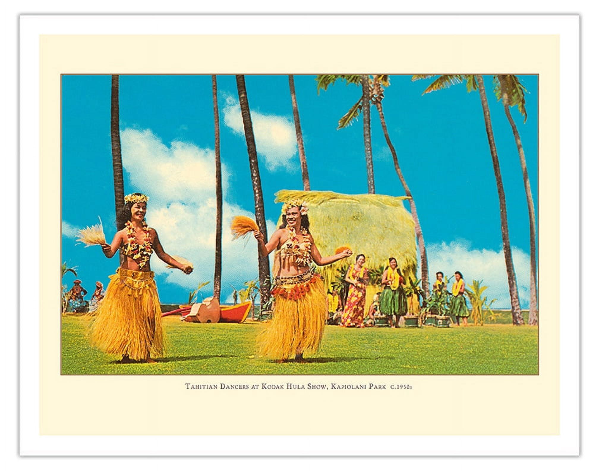 Tahitian Dancers at Kodak Hula Show - Kapiolani Park Hawaii - Vintage ...