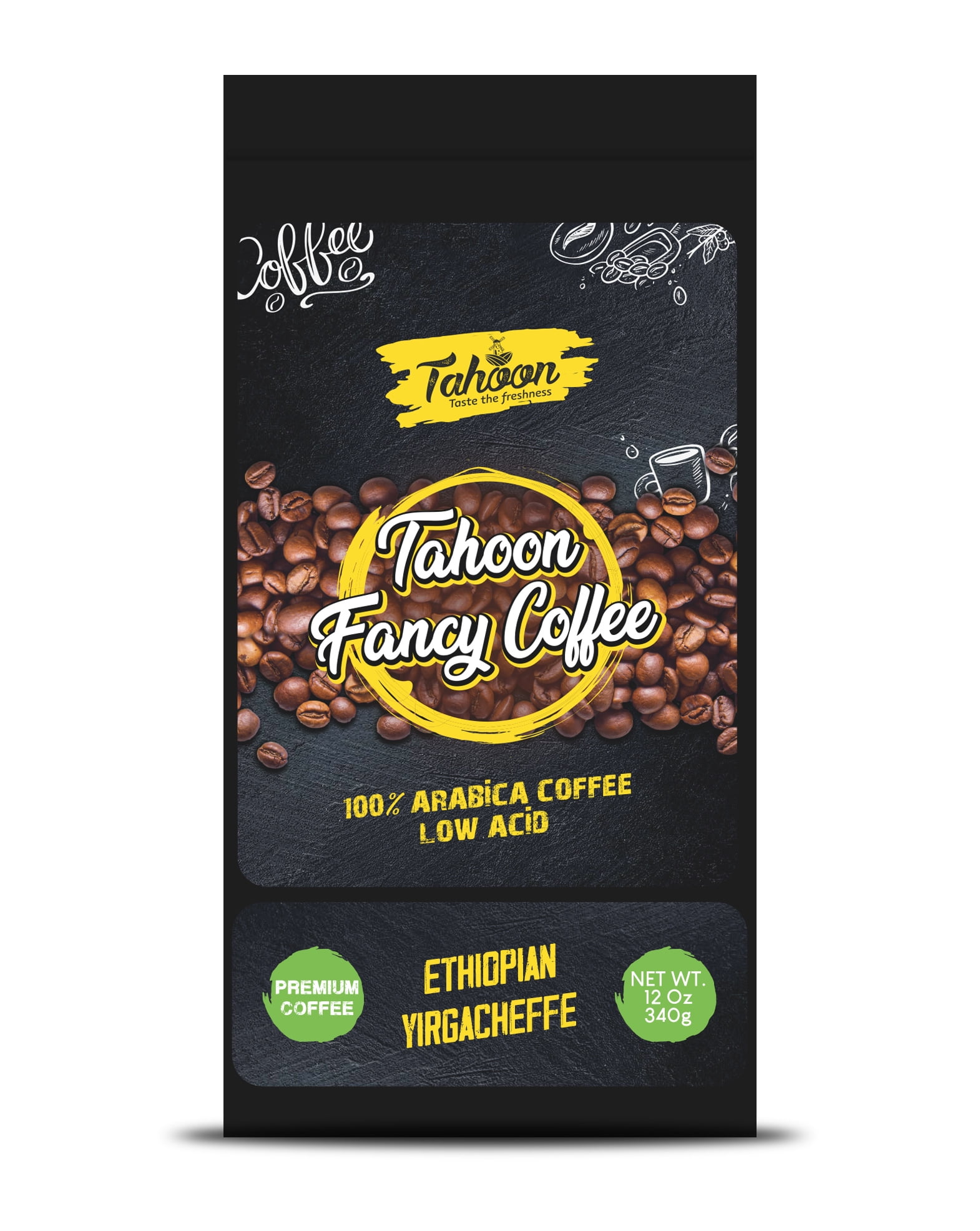 Tahoon – Ethiopian Yirgacheffe Fancy Coffee 00% Arabica Coffee Whole ...