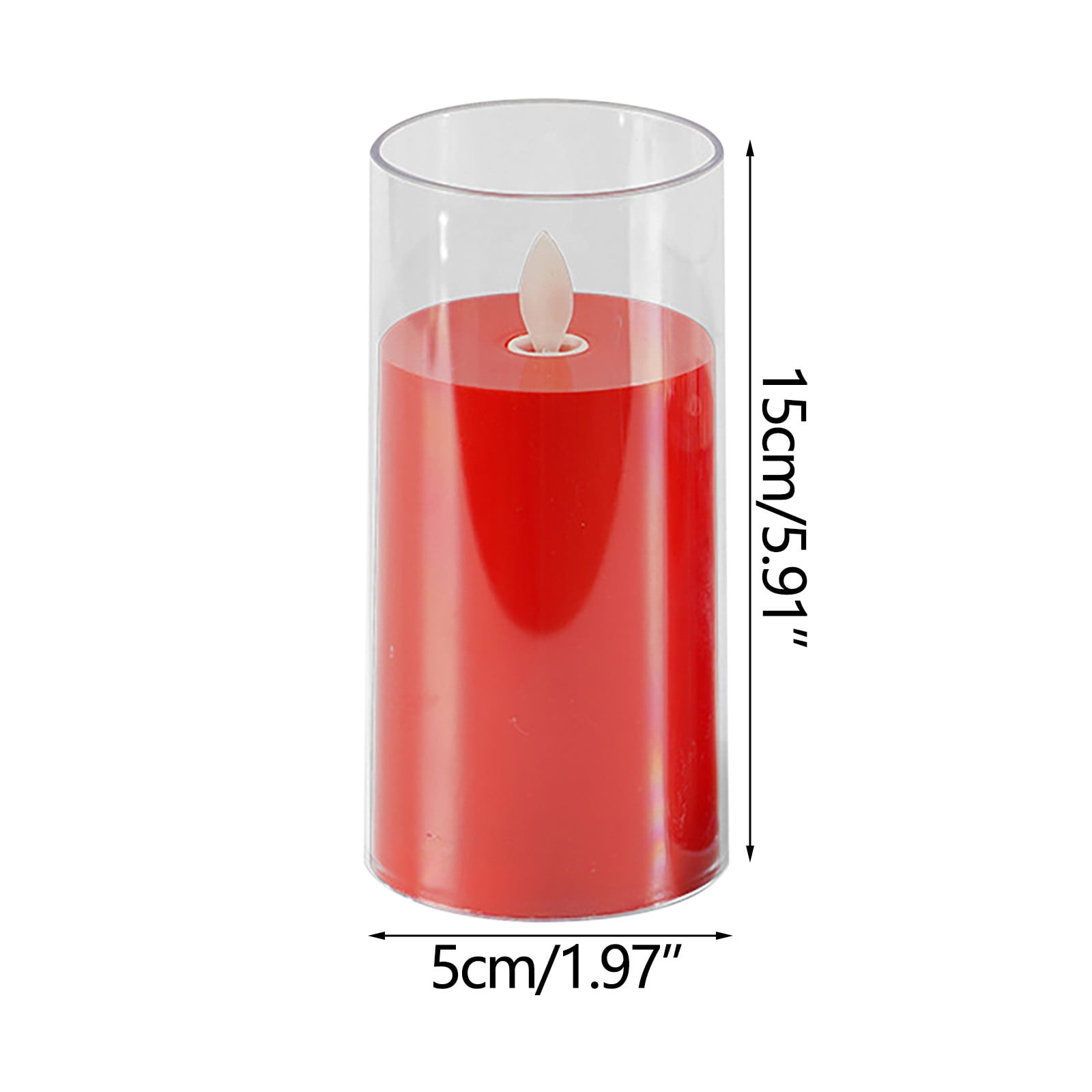 Tahtuvzn School Christmas Decor Red Flameless Candle, Wick Battery ...