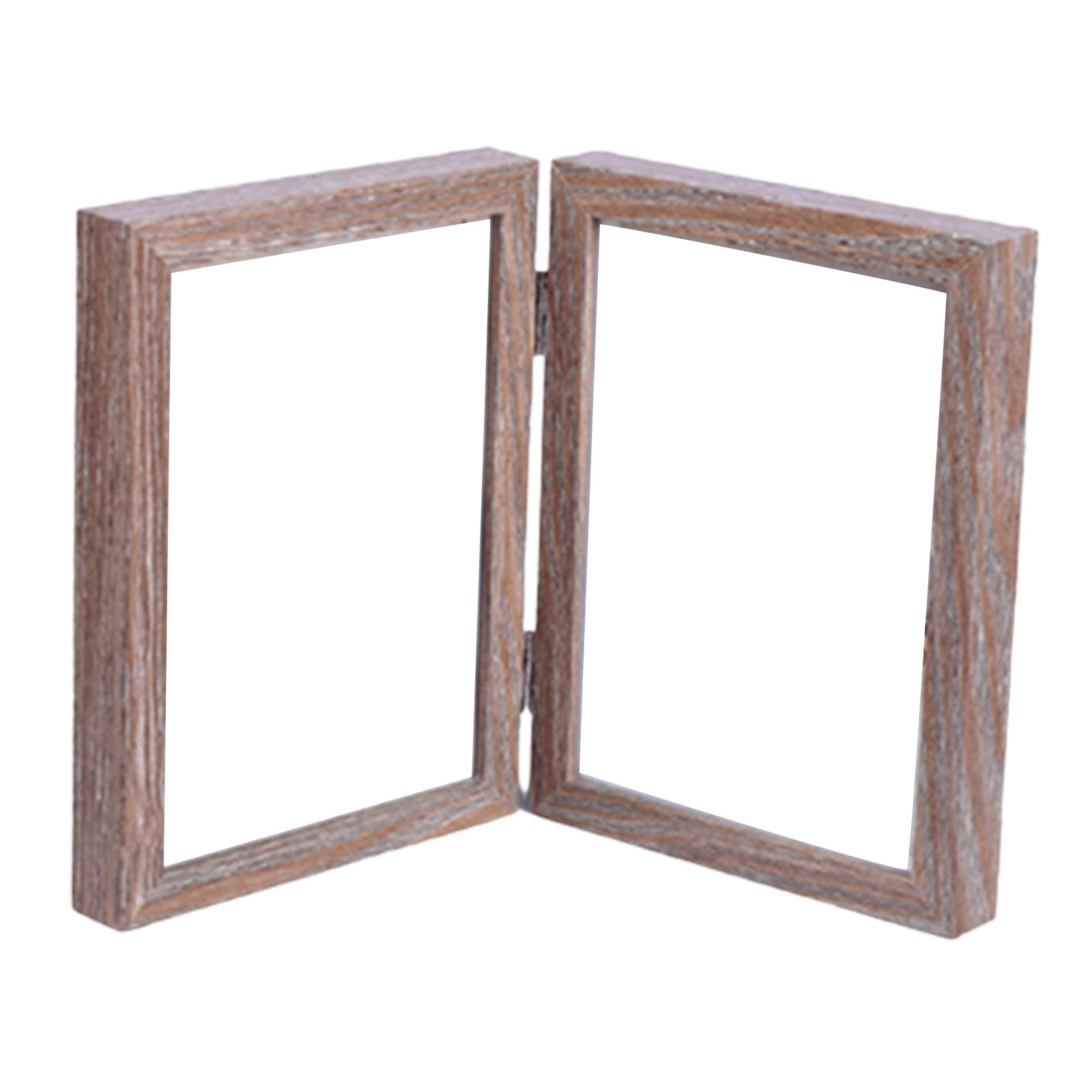 Tahtuvzn Home Decor Wooden Double Folding Photo Frame with HD Glass ...