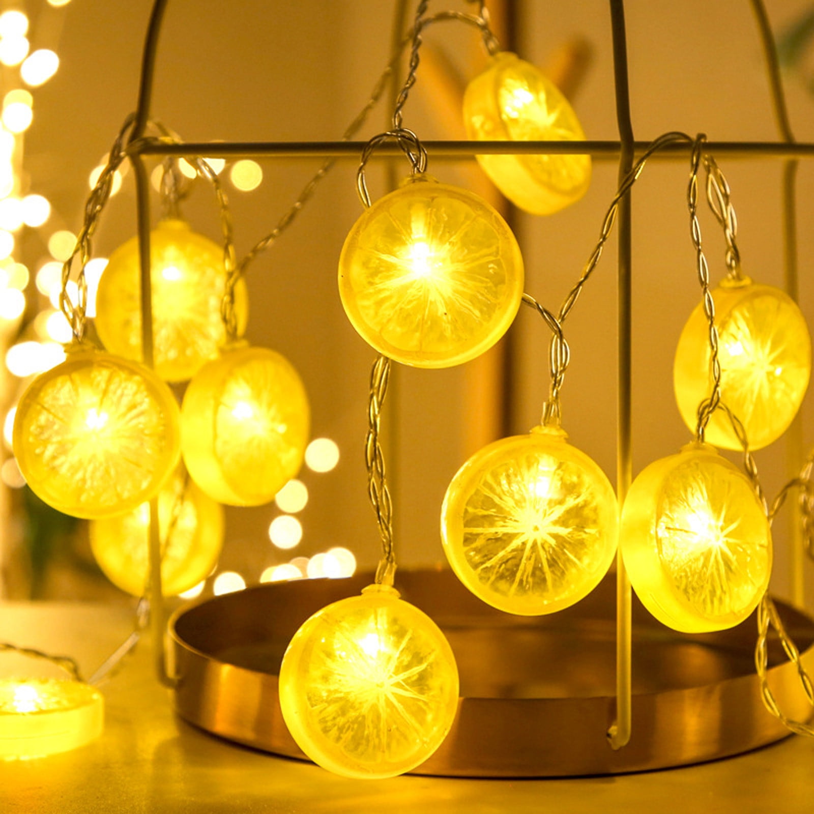 Tahtuvzn School Home Decor LED Lemon String Lights 1 Set of 1.5 Meters 10 Party Ambient Birthday ...