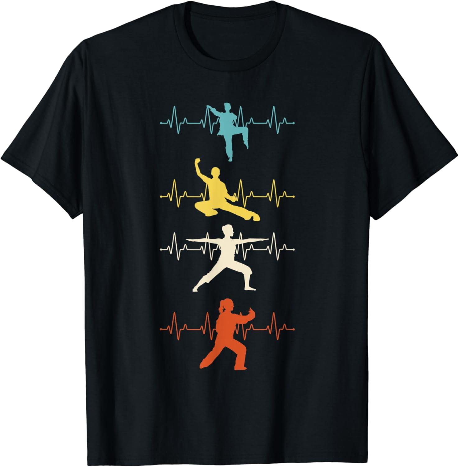 Tai Chi Martial Art Shadowboxing Heartbeat T-Shirt - Walmart.com