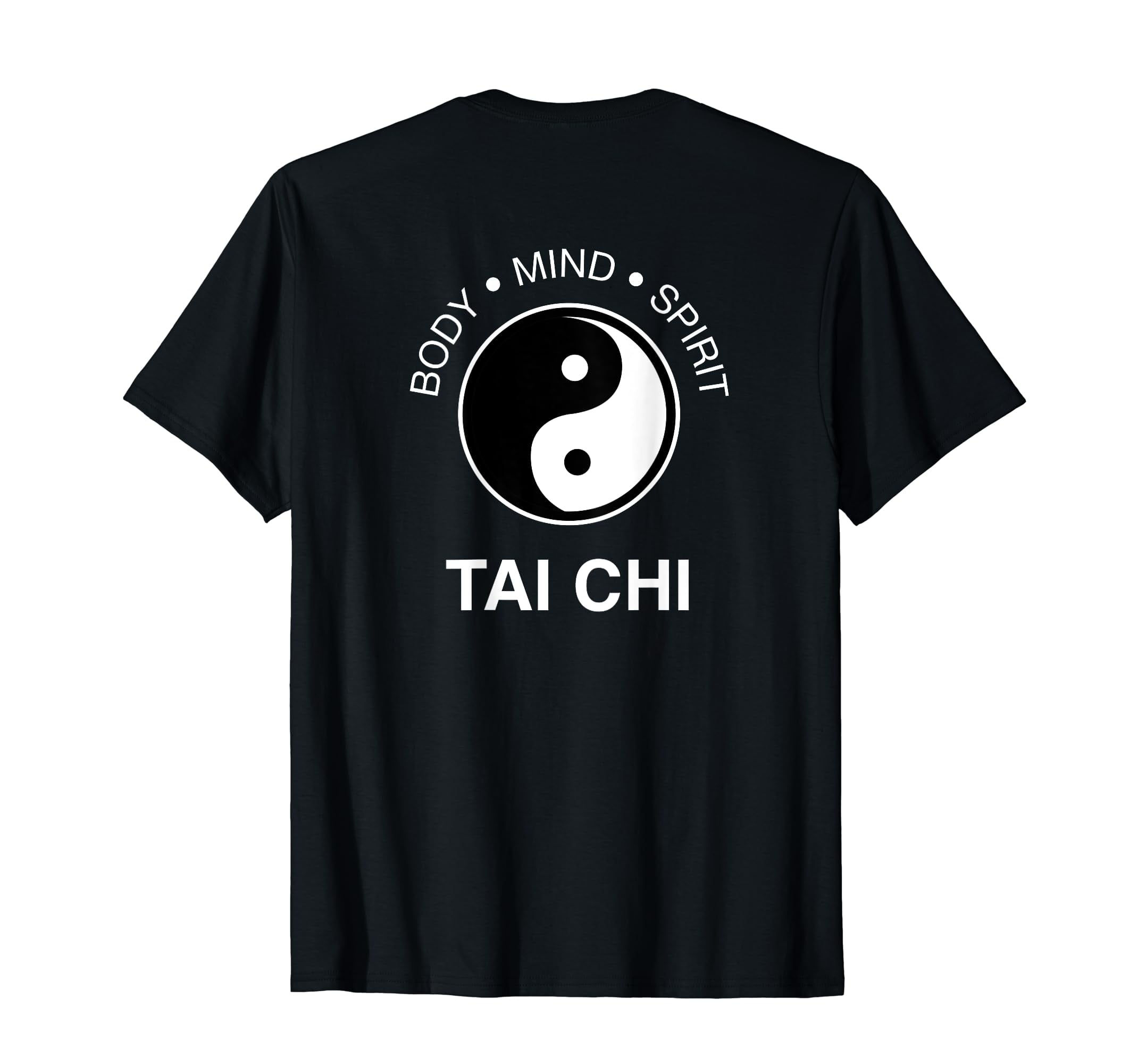 Tai Chi Tshirt Back Print - Body Mind Spirit Yin Yang Tee - Walmart.com