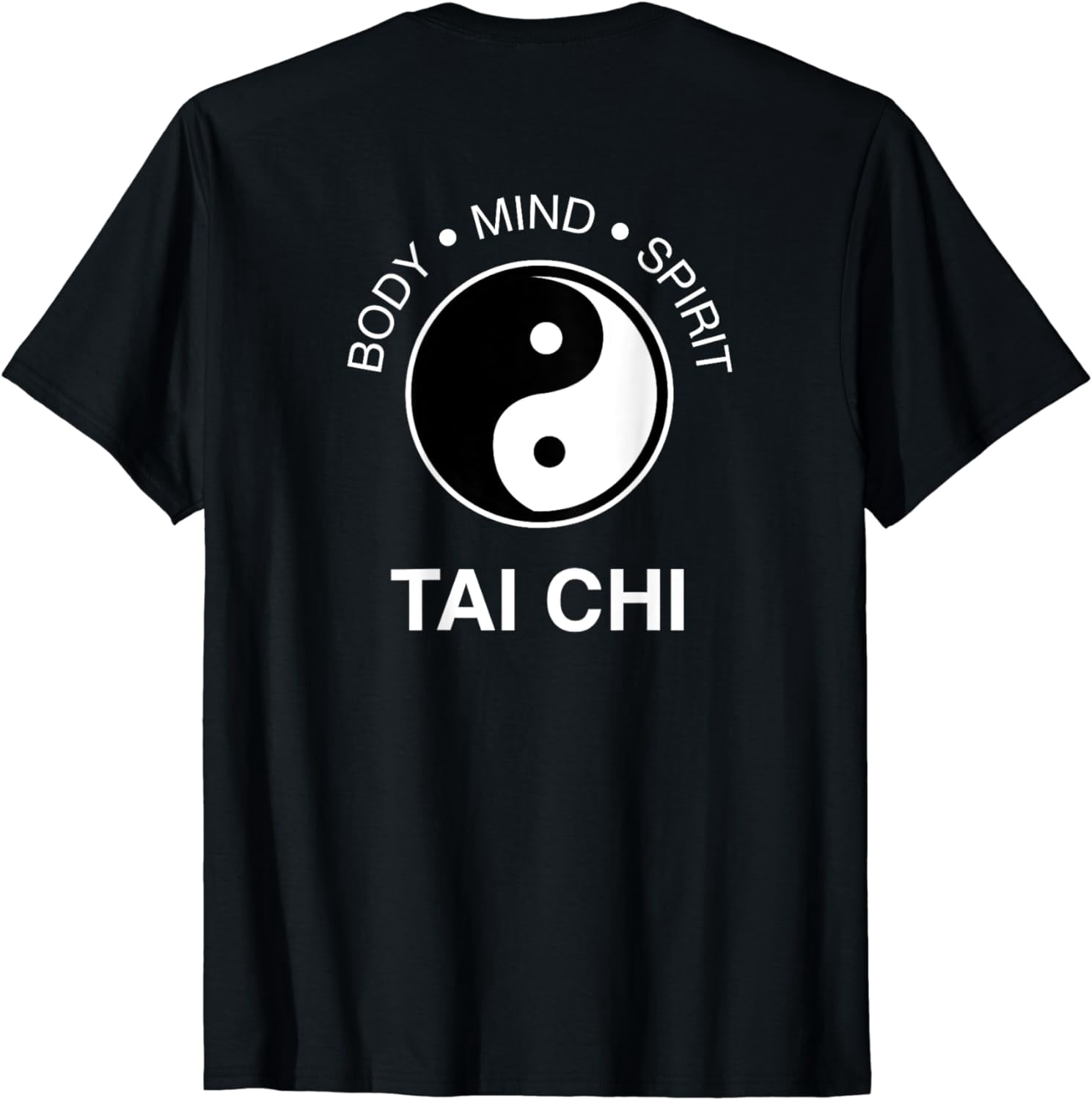 Tai Chi Tshirt Back Print - Body Mind Spirit Yin Yang Tee - Walmart.com
